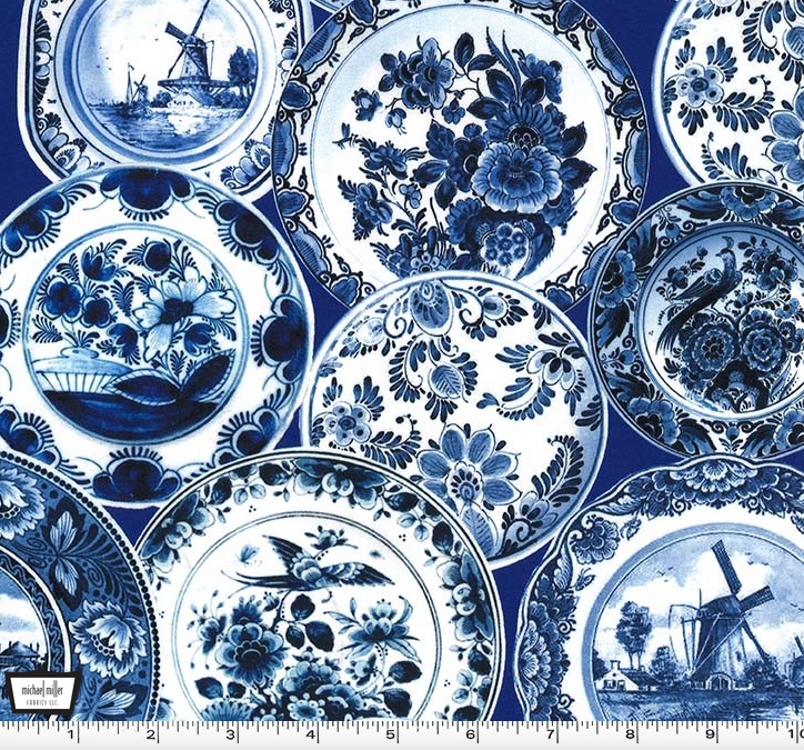 Delft Blue Plates – Collage Quilter