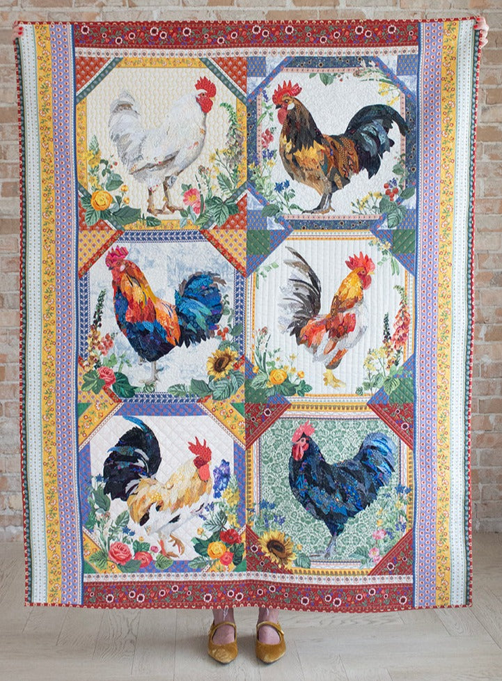 Petit Rouge Roosters Quilt Pattern – Collage Quilter