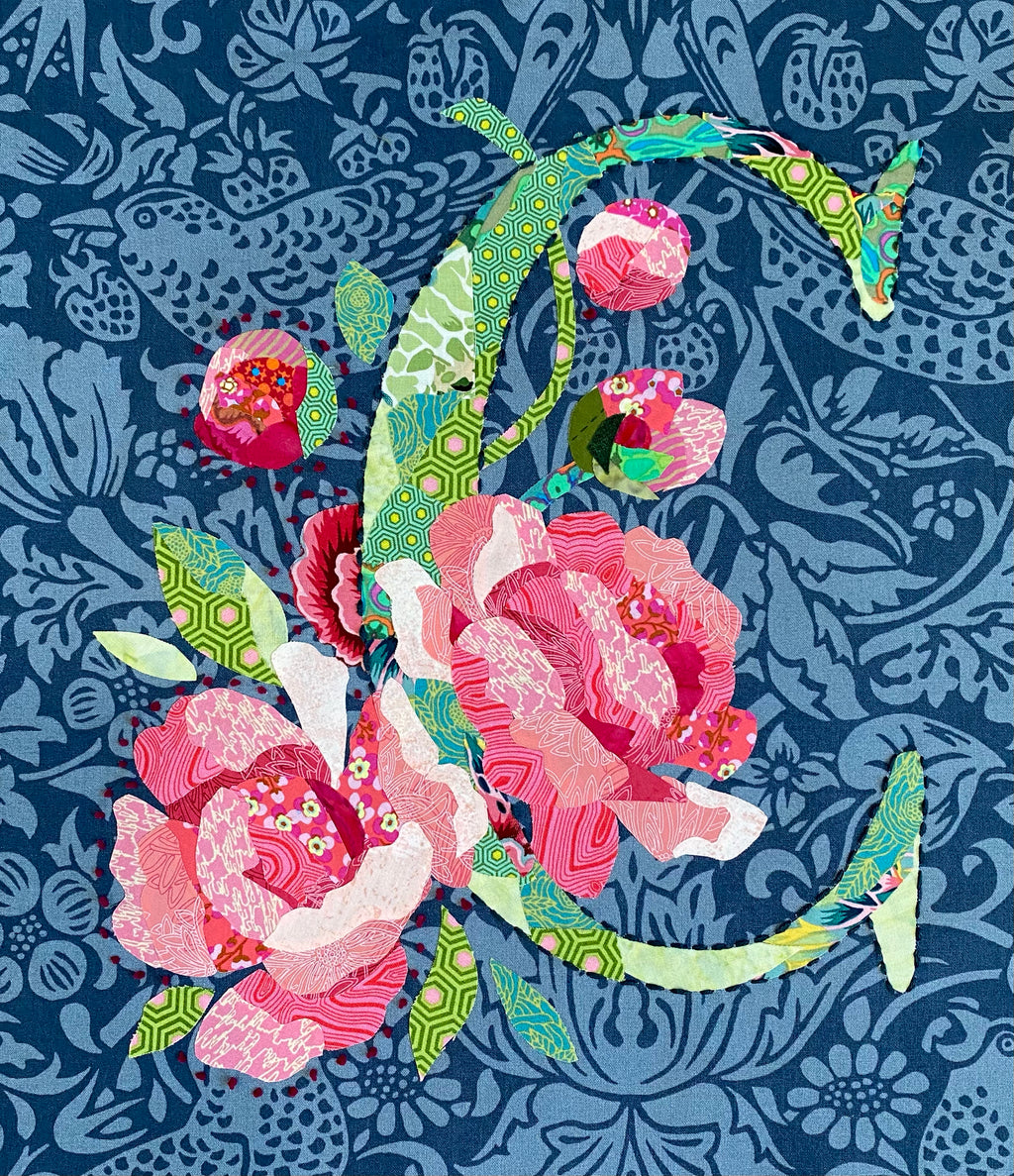 Sweet Peony Family Crest Downloadable Pattern – Collage Quilter