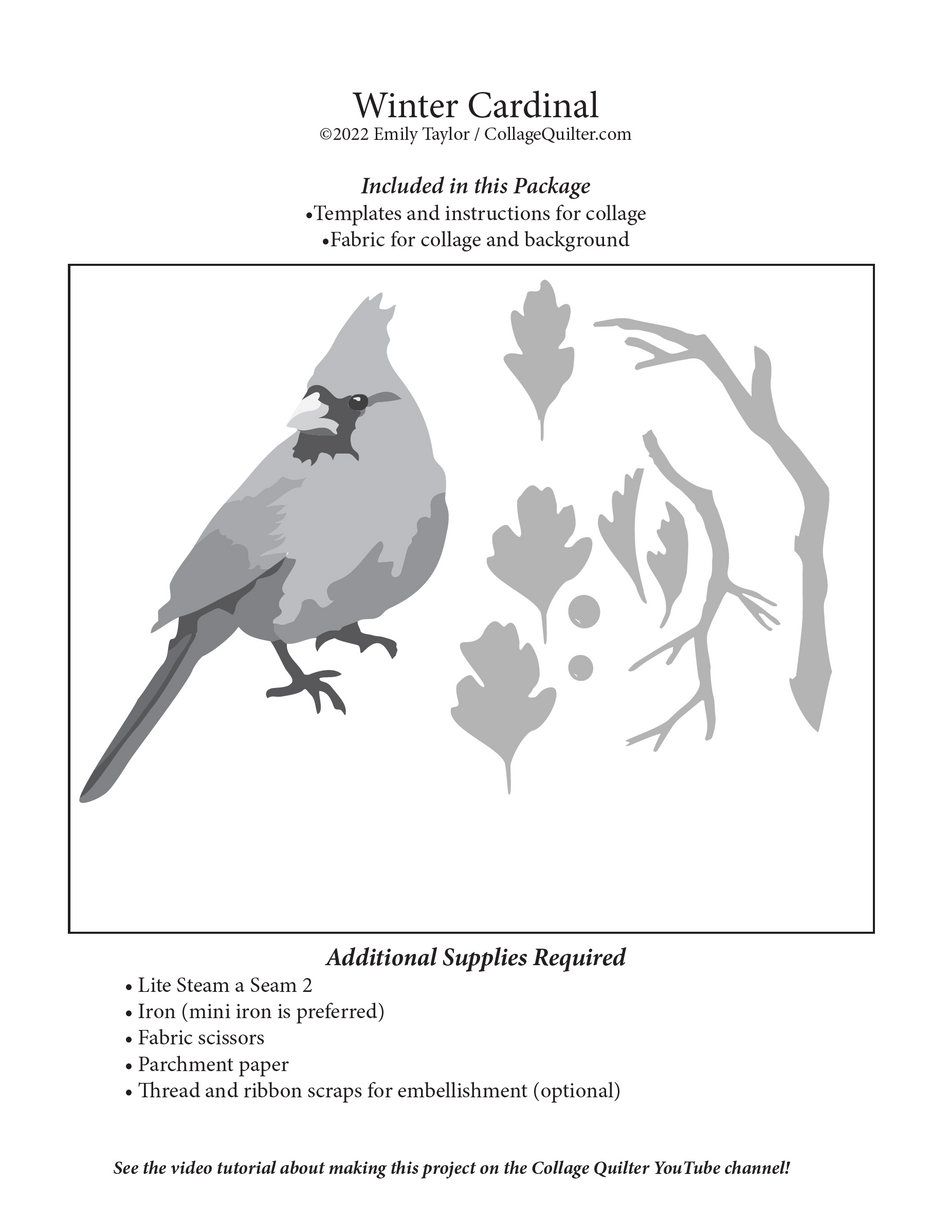 Winter Cardinal Kit – Collage Quilter